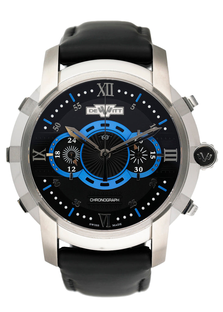 Dewitt Academia FTV.CHR.007.RFB Black Dial Mens Watch Box Papers