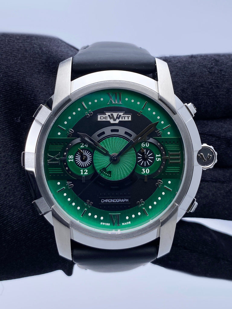 Dewitt Academia FTV.CHR.009.RFB Green Dial Mens Watch Box Papers