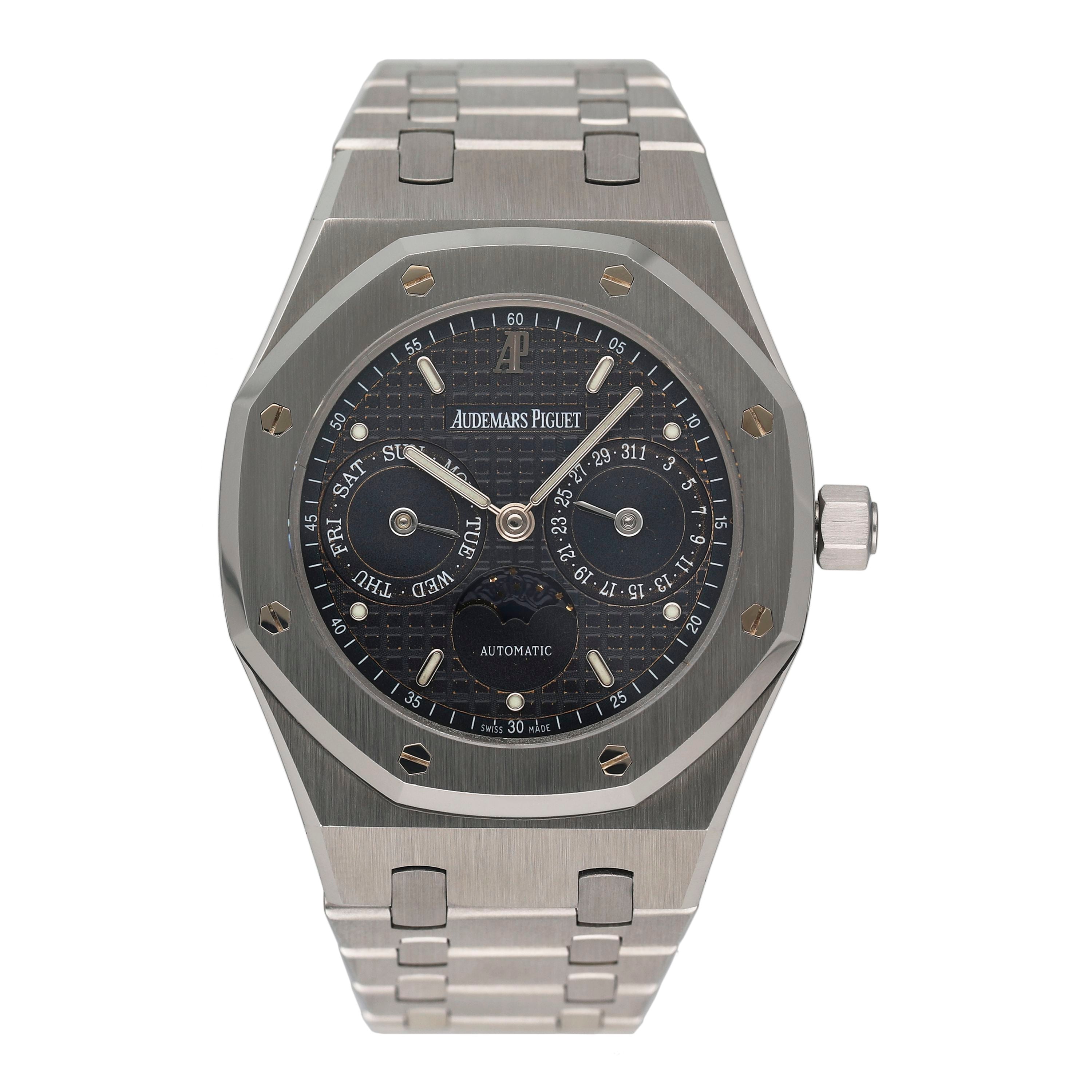 Audemars Piguet Royal Oak 25594ST Blue Dial Moonphase Mens Watch – Phigora
