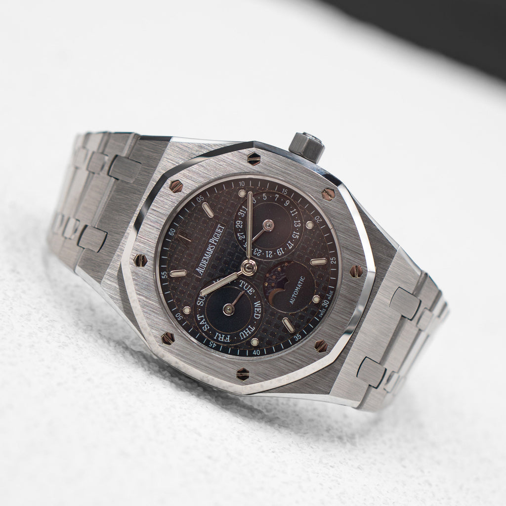 Audemars Piguet Royal Oak 25594ST Blue Dial Moonphase Mens Watch