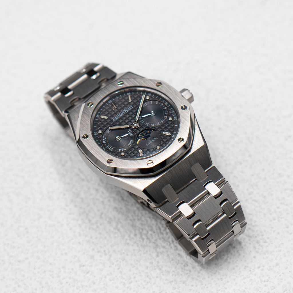 Audemars Piguet Royal Oak 25594ST Blue Dial Moonphase Mens Watch