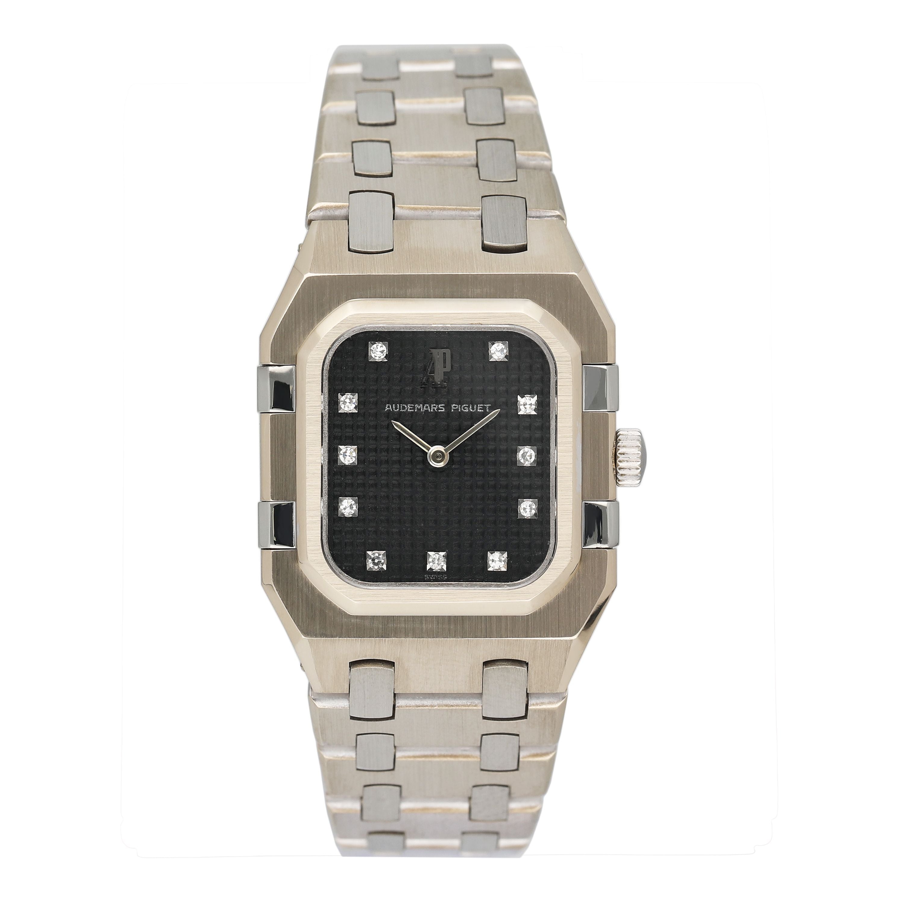 Audemars Piguet Square Royal Oak 6010BC Diamond Blue Dial Ladies Watch ...