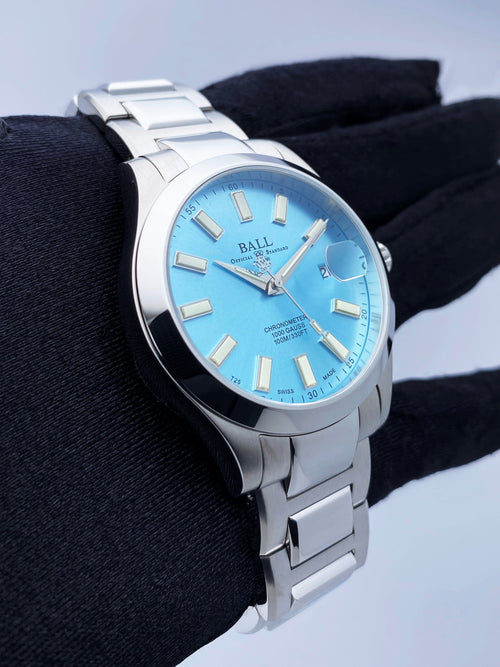 BALL Engineer III Marvelight Chronometer 40MM Ice Blue Dial Watch Box