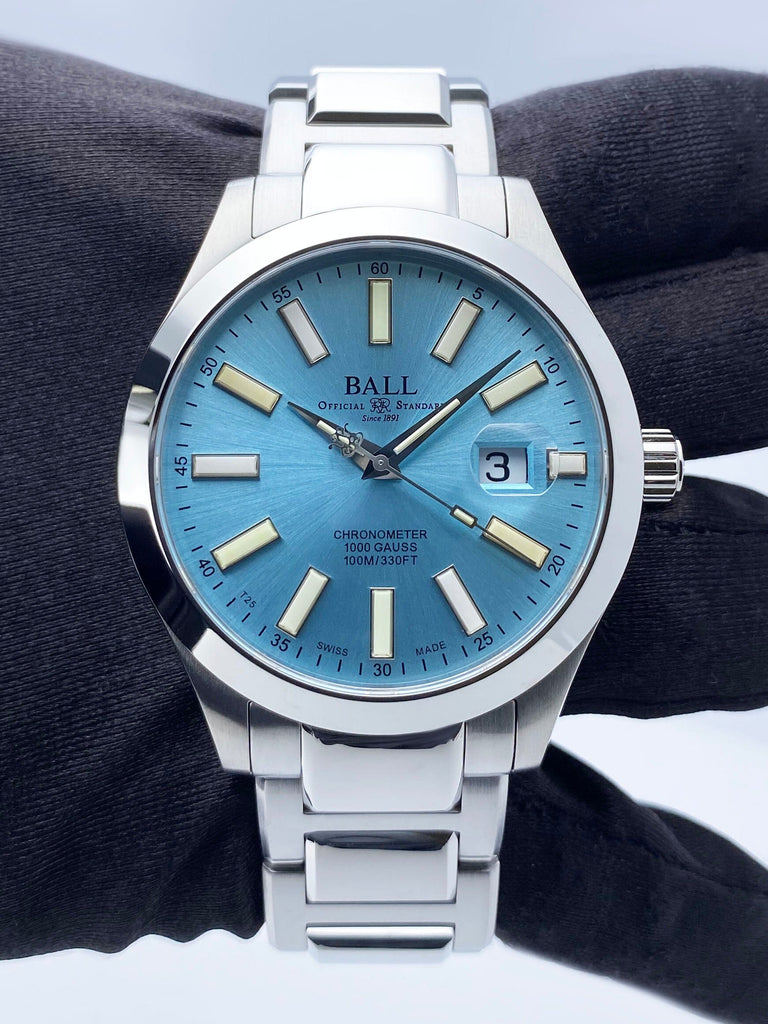 BALL Engineer III Marvelight 43MM Ice Blue Dial Rainbow Watch Box Pape