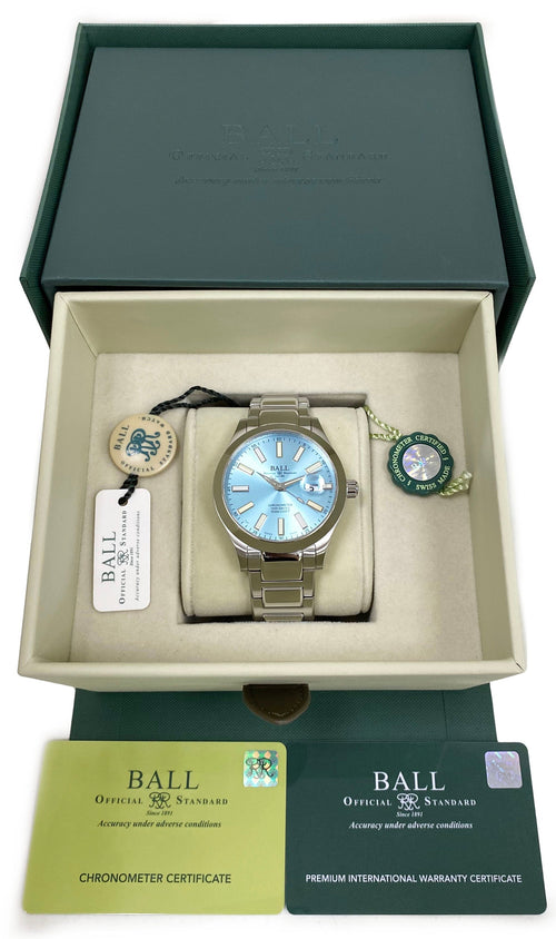 BALL Engineer III Marvelight 43MM Ice Blue Dial Rainbow Watch Box Pape