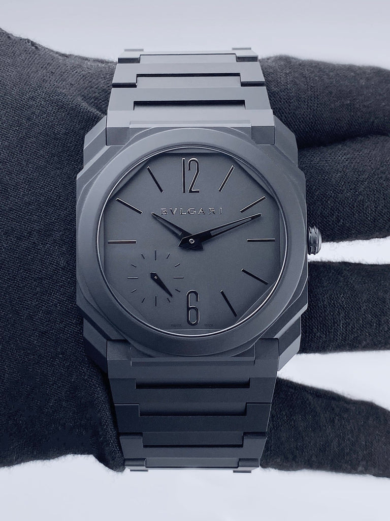 Bulgari Octo Finissimo Extra Thin 103077 Black Ceramic Mens Watch Box