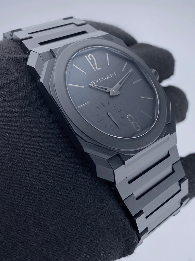 Bulgari Octo Finissimo Extra Thin 103077 Black Ceramic Mens Watch Box