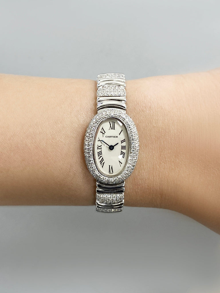 Cartier Baignoire Mini W1518956 Diamond White Gold Ladies Watch
