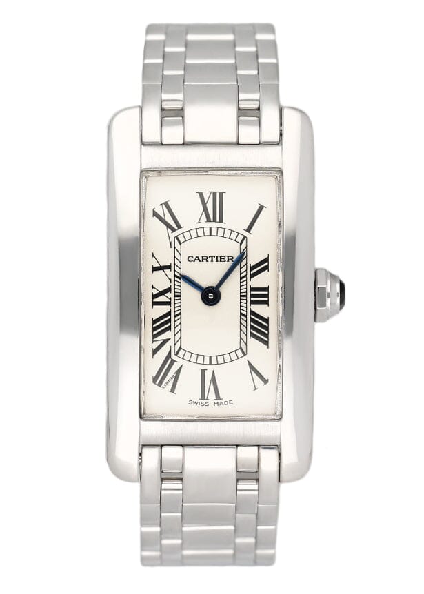 Cartier Tank Americaine Small W26019L1 White Gold Ladies Watch
