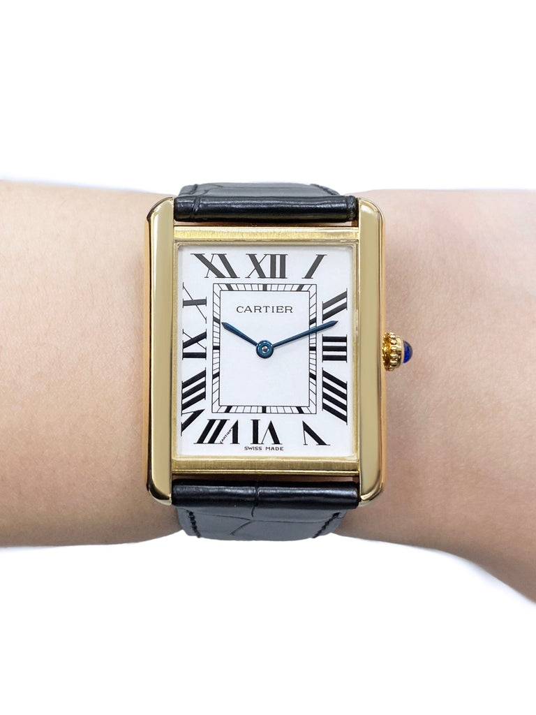 Cartier Tank Solo W1018855 Large Size 18K Yellow Gold Watch