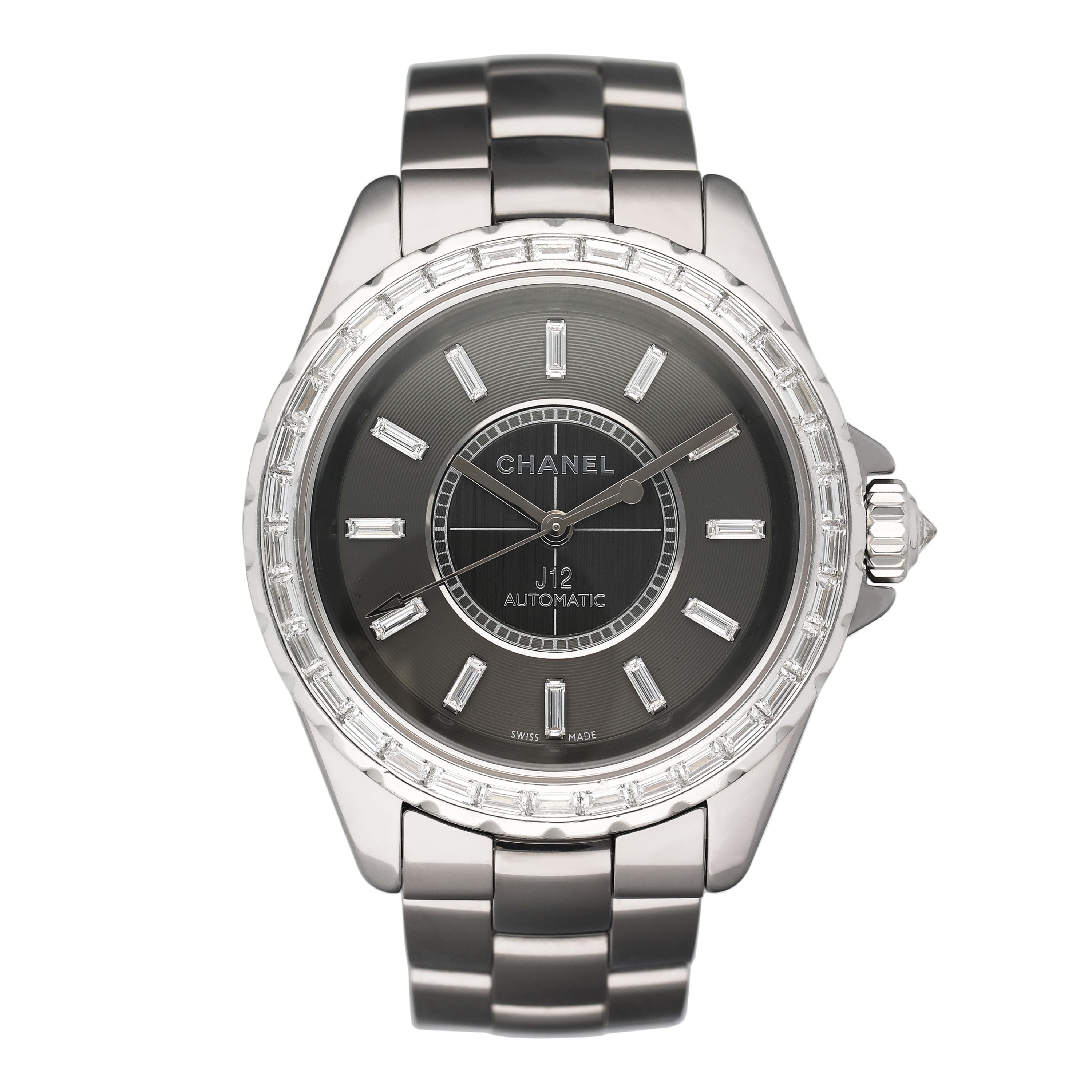 Chanel J12 H2913 Diamond Bezel Ceramic Mens Watch Box Papers – Phigora