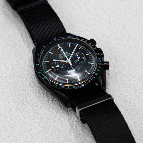 Custom Omega Speedmaster DLC Black Dial Mens Watch