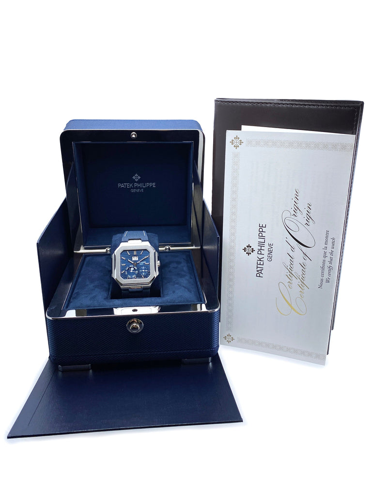 Patek Philippe Cubitus 5822P Blue Dial Mens Watch Box Papers