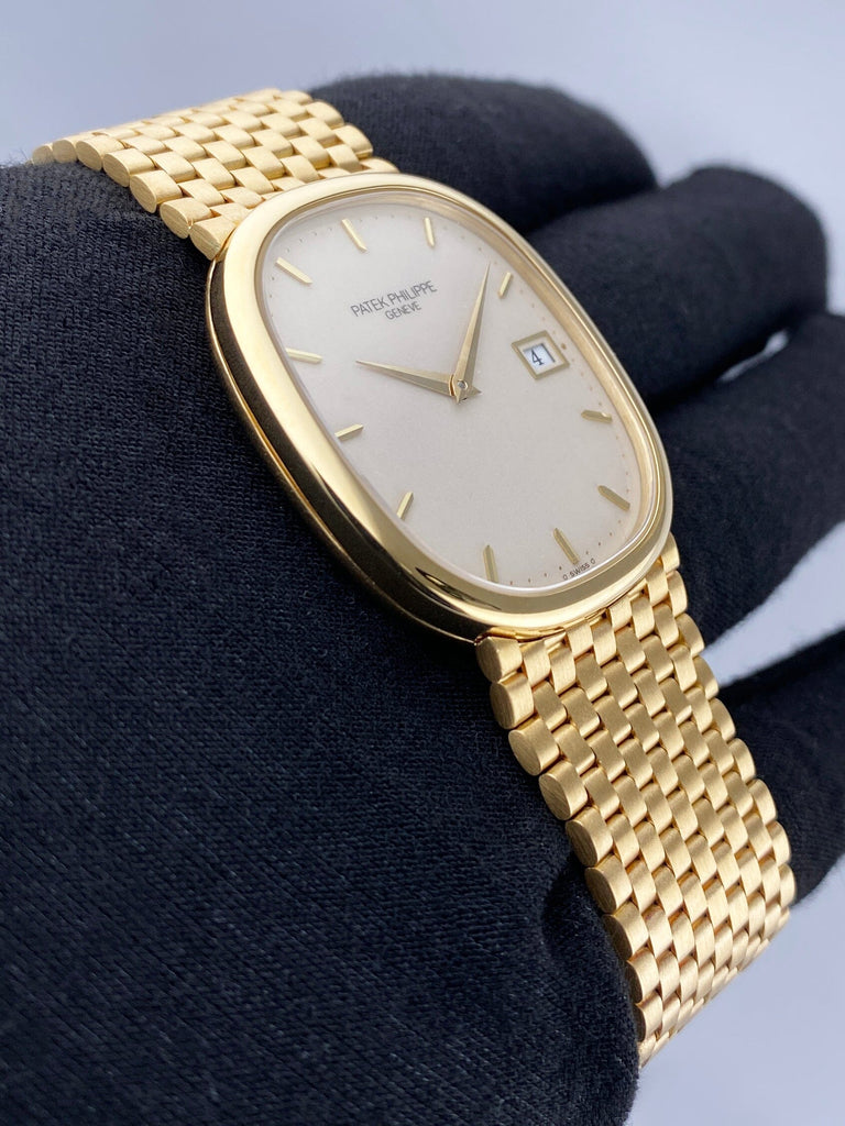 Patek Philippe Ellipse 3747/1 Cream Dial 18K Yellow Gold Mens Watch