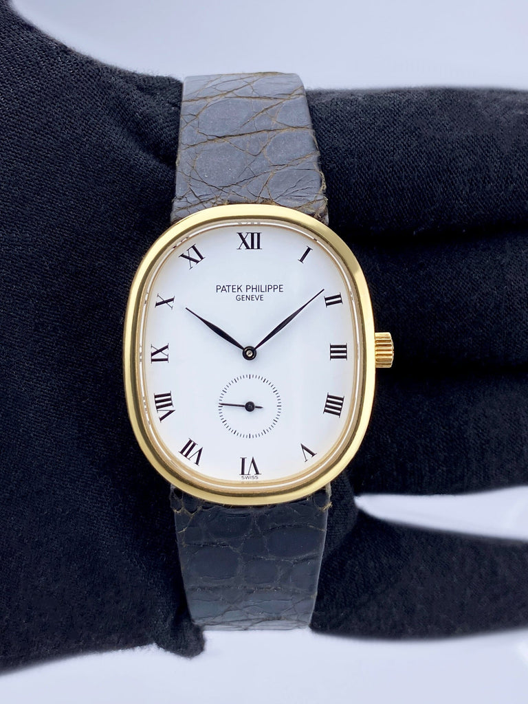Patek Philippe Ellipse 3978J White Dial 18K Yellow Gold Mens Watch