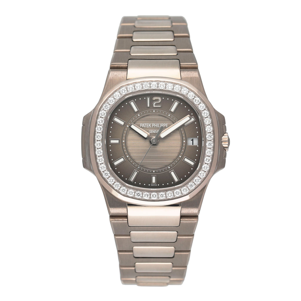 Patek Philippe Nautilus 7010/1G-010 Diamond Grey Dial Ladies Watch Box