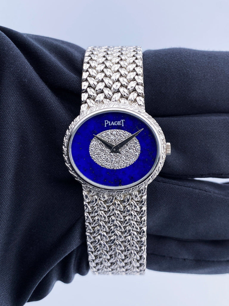 Piaget 9802D2 Lapis Lazuli Pave Dial 18K White Gold Ladies Watch