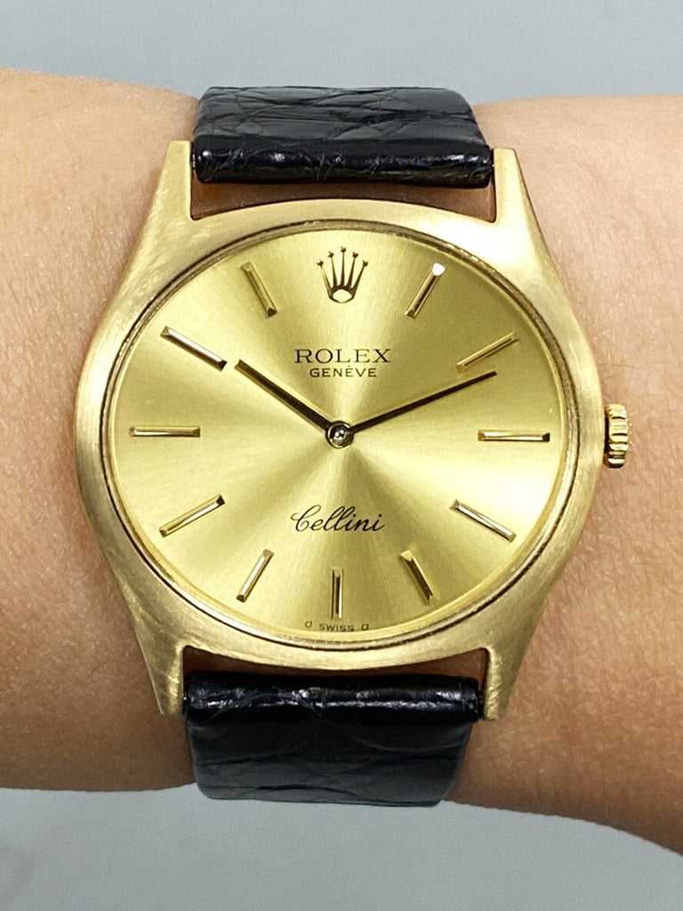 Rolex Cellini 3806 Champagne Dial 18K Yellow Gold Mens Watch