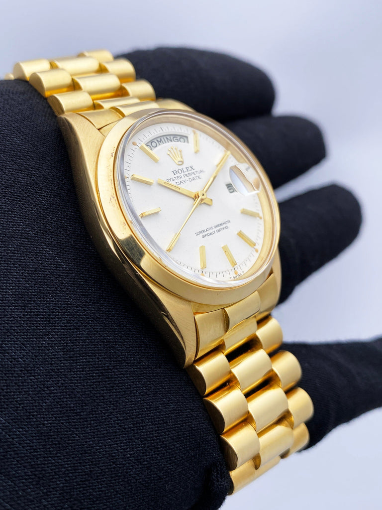 Rolex Day Date 1802 Snow White Dial Mens Watch
