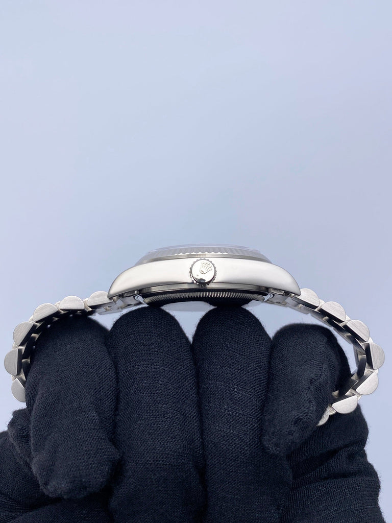 Rolex Day-Date 18039 Black Dial 18K White Gold Mens Watch Box Papers