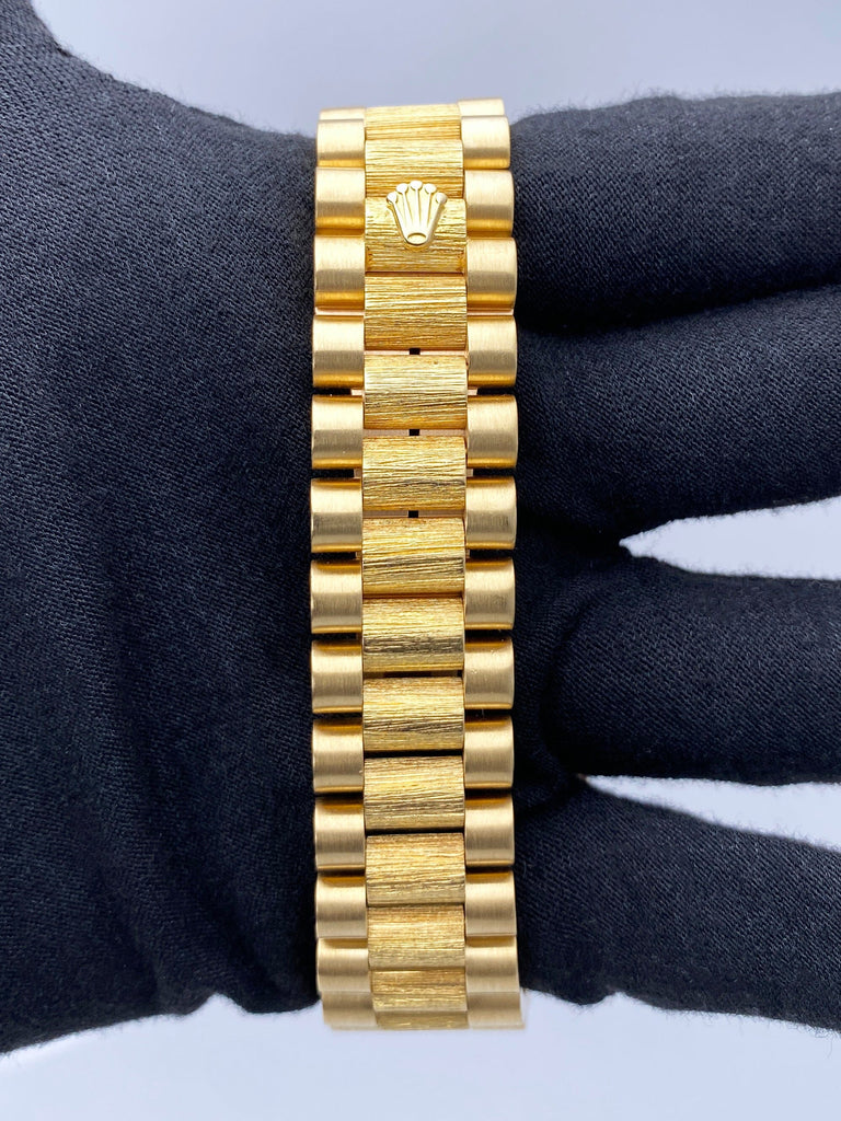 Rolex Day Date 18248 18K Yellow Gold Bark Finish Mens Watch
