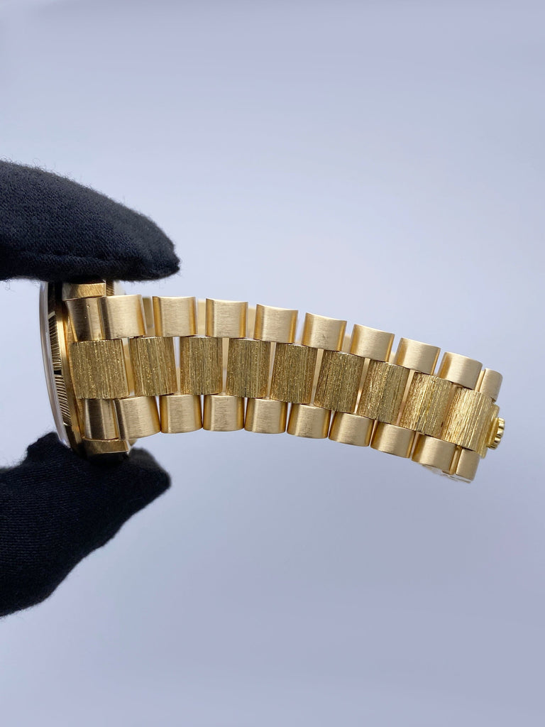 Rolex Day Date 18248 18K Yellow Gold Bark Finish Mens Watch
