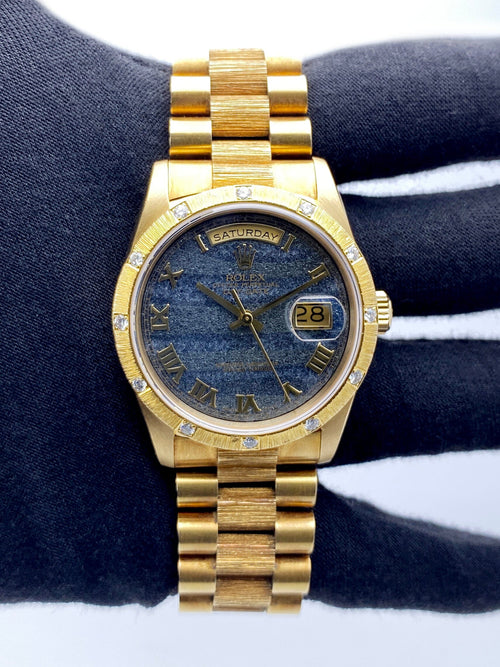 Rolex Day Date 18308 Ferrite Dial Diamond Mens Watch