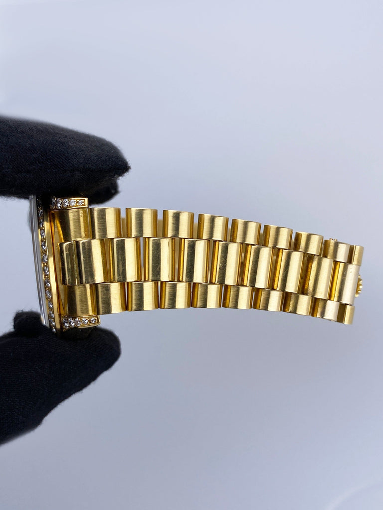 Rolex Day Date 18388 Diamond Ruby Pave Dial Mens Watch