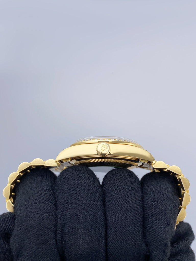 Rolex Day Date 18388 Diamond Ruby Pave Dial Mens Watch