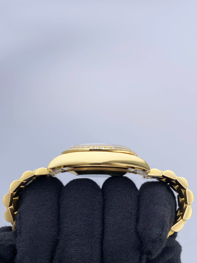 Rolex Day Date 18388 Diamond Ruby Pave Dial Mens Watch