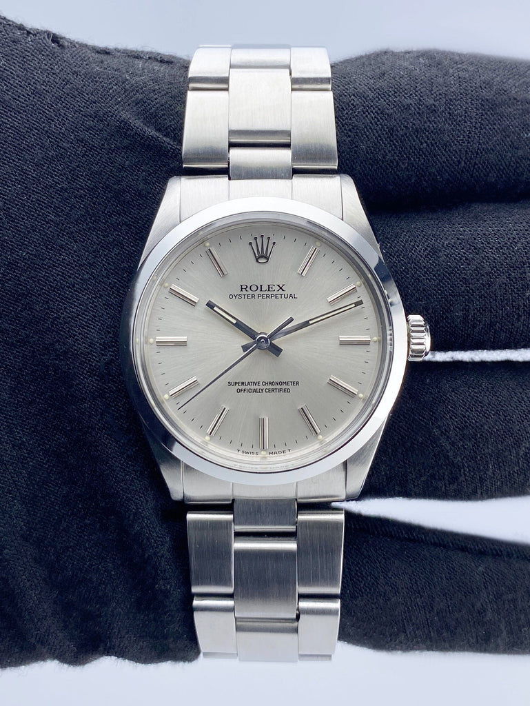 Rolex Oyster Perpetual 1002 Silver Dial Mens Watch
