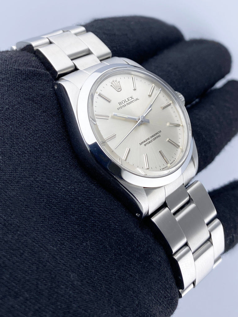 Rolex Oyster Perpetual 1002 Silver Dial Mens Watch