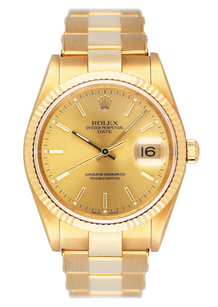 Rolex Oyster Perpetual Date 15238 Champagne Dial Mens Watch