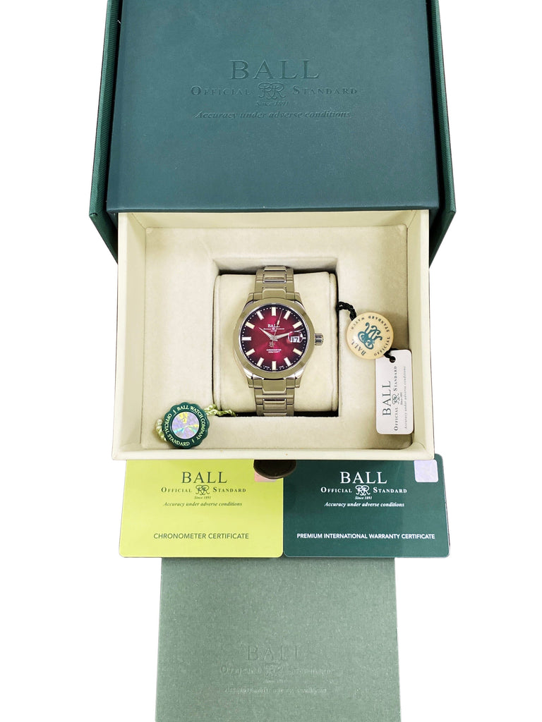 BALL Engineer III Marvelight Chronometer Burgundy Dial Rainbow Watch B