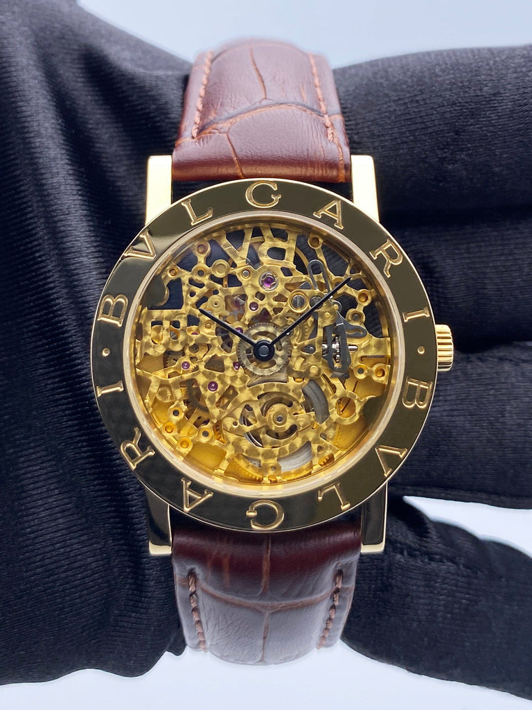 Bvlgari BB.33.GL.SK.P Skeleton 18K Yellow Gold Ladies Watch