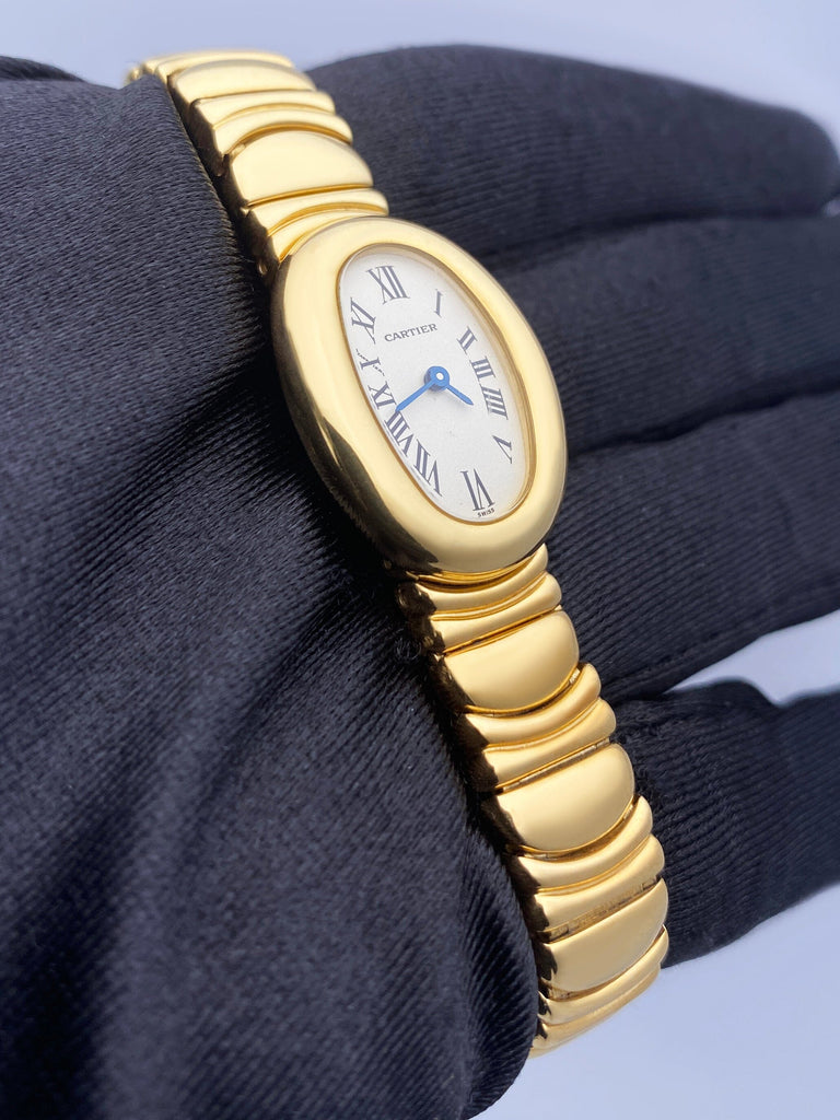 Cartier Baignoire Mini W15109D8 / 1960 18k Yellow Gold Ladies Watch Bo
