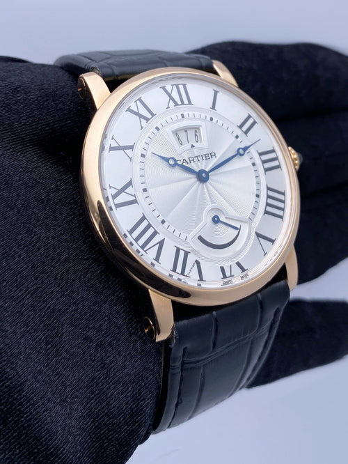 Cartier Rotonde W1556252 Calendar Aperture and Power Reserve Mens Watc