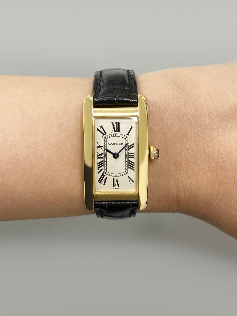 Cartier Tank Americaine W2601556 Yellow Gold Ladies Watch
