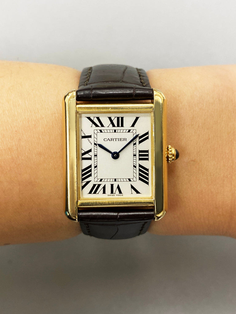 Cartier Tank Solo W5200002 18K Yellow Gold Ladies Watch