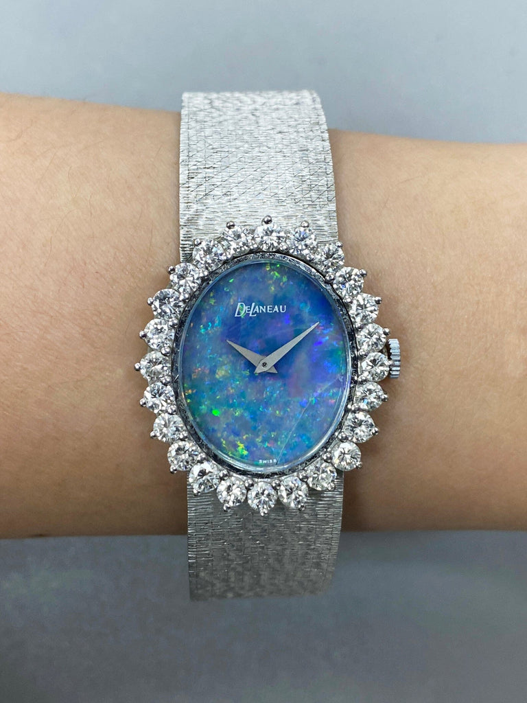 Delanear Opal Dial Diamond Bezel Ladies Watch