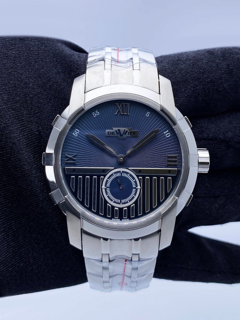 Dewitt Glorious Knight FTV.PTS.007.S Blue Dial Mens Watch Box Papers