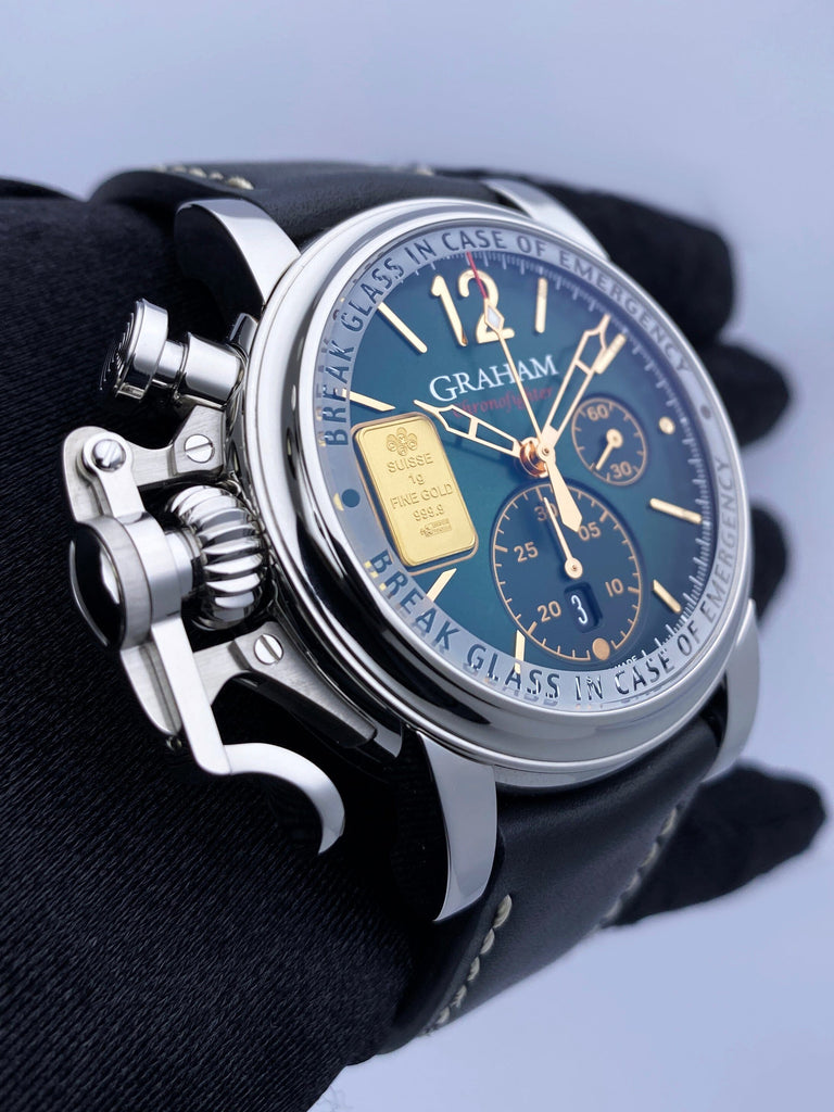 New Graham Chronofighter Vintage Gold Emergency "Green Edition" Watch