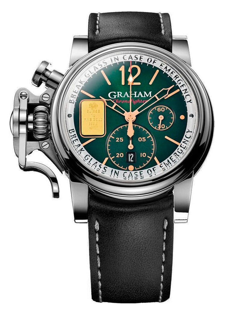 New Graham Chronofighter Vintage Gold Emergency "Green Edition" Watch