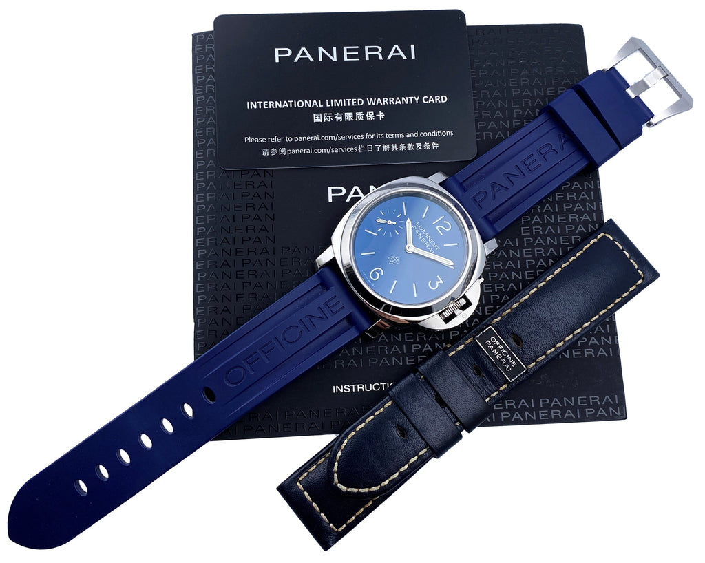 Panerai Luminor Blu Mare PAM01085 Blue Dial Mens Watch Box Papers