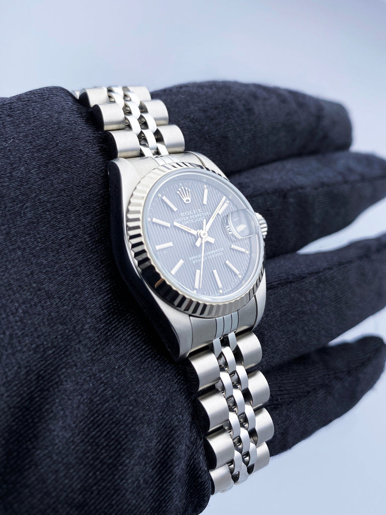 Rolex Datejust 69174 Grey Linen Dial Ladies Watch