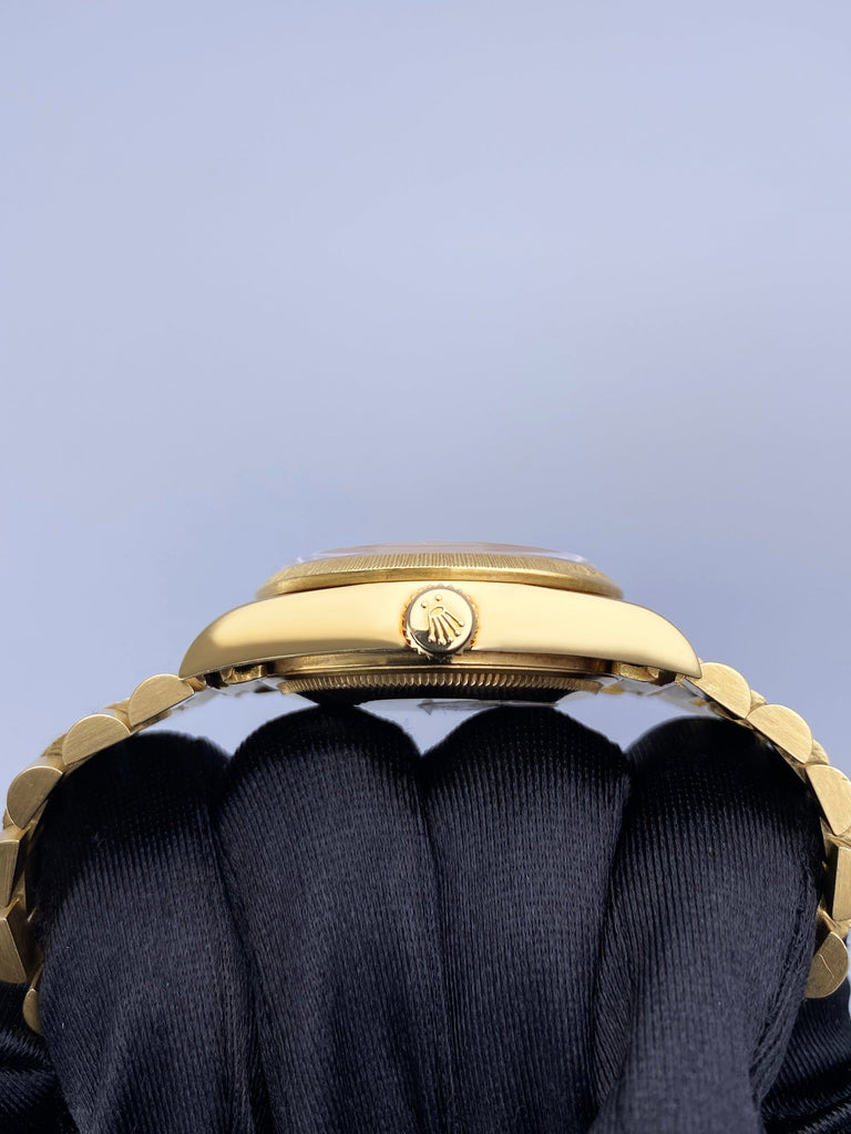 Rolex Day Date 18078 Brown Vignette Diamond Dial Yellow Gold Mens Watc