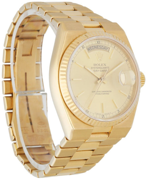 Rolex Day Date Oysterquartz 19018 18K Yellow Gold Men's Watch